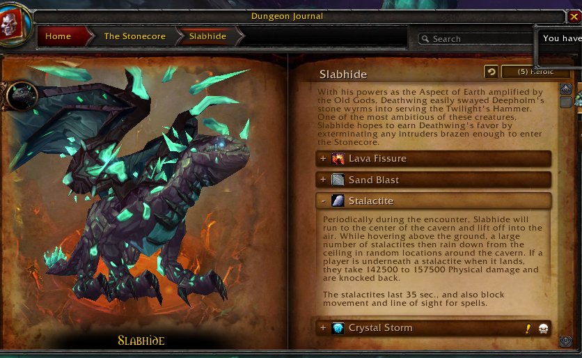[Boss] Slabhide - Crystal Storm ability - Stonecore heroic · Issue ...