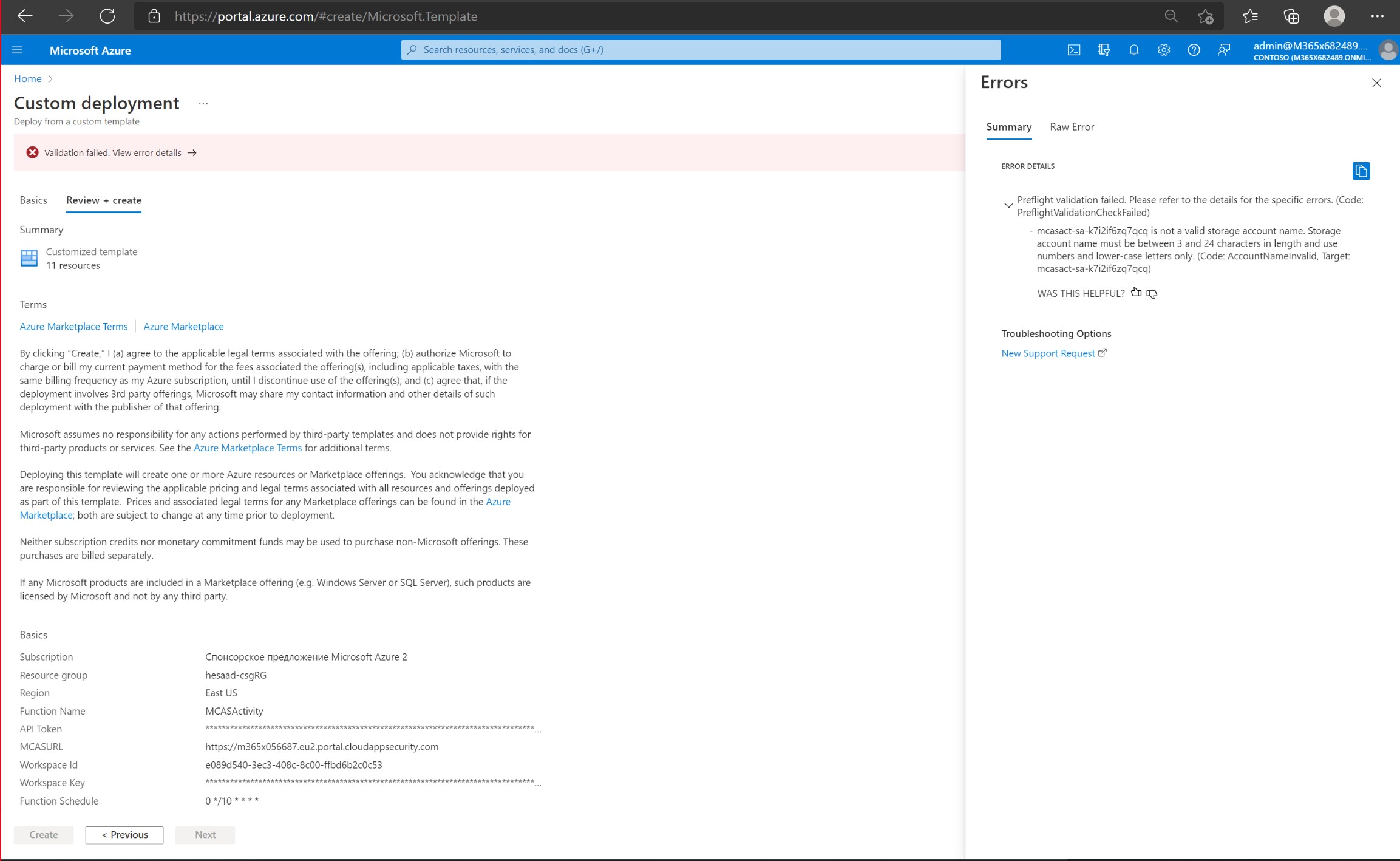 Deployment error at MCASActivityFunction at master · Azure/Azure-Sentinel · GitHub · Issue #3723 ...