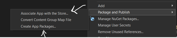 Unable to package app for Microsoft Store, because: "error: The app ...