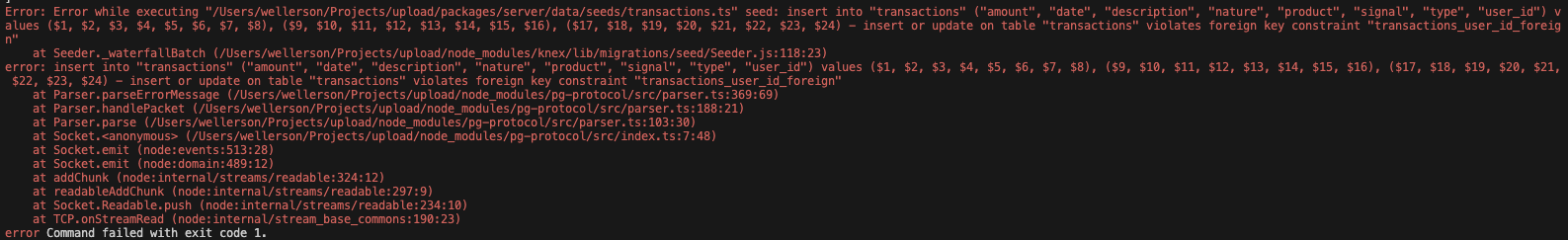 Error when running seed twice · Issue #5596 · knex/knex · GitHub