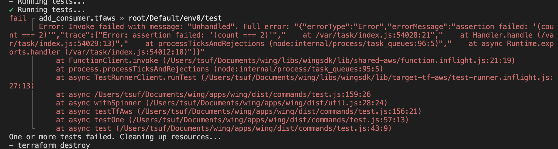 Queue.addConsumer code does not work on tf-aws (depends on code) · Issue #2400 · winglang/wing ...