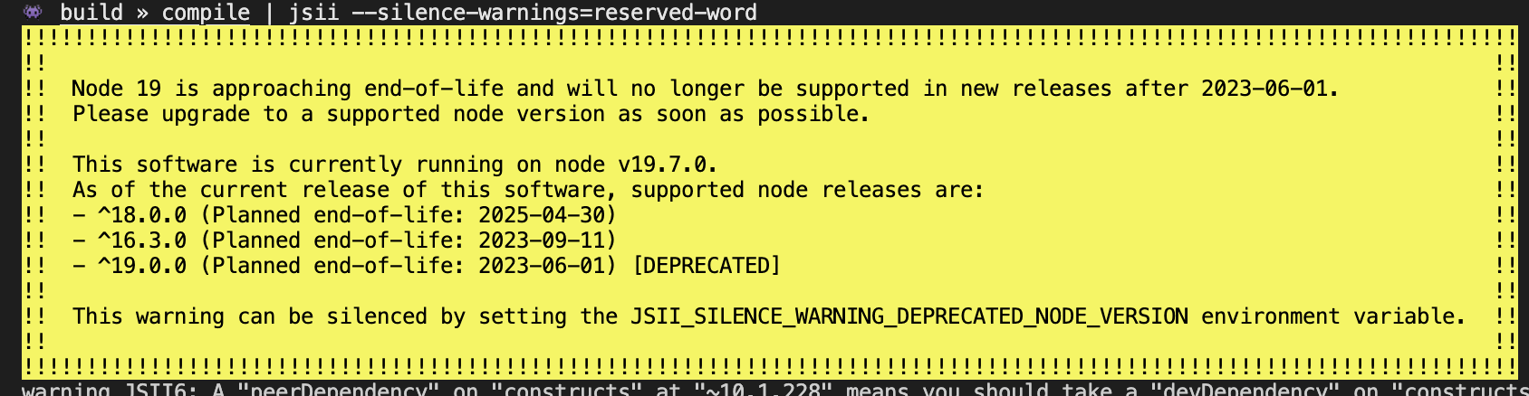 Deprecation Warning In `jsii Compile` · Issue 2533 · Winglangwing · Github 