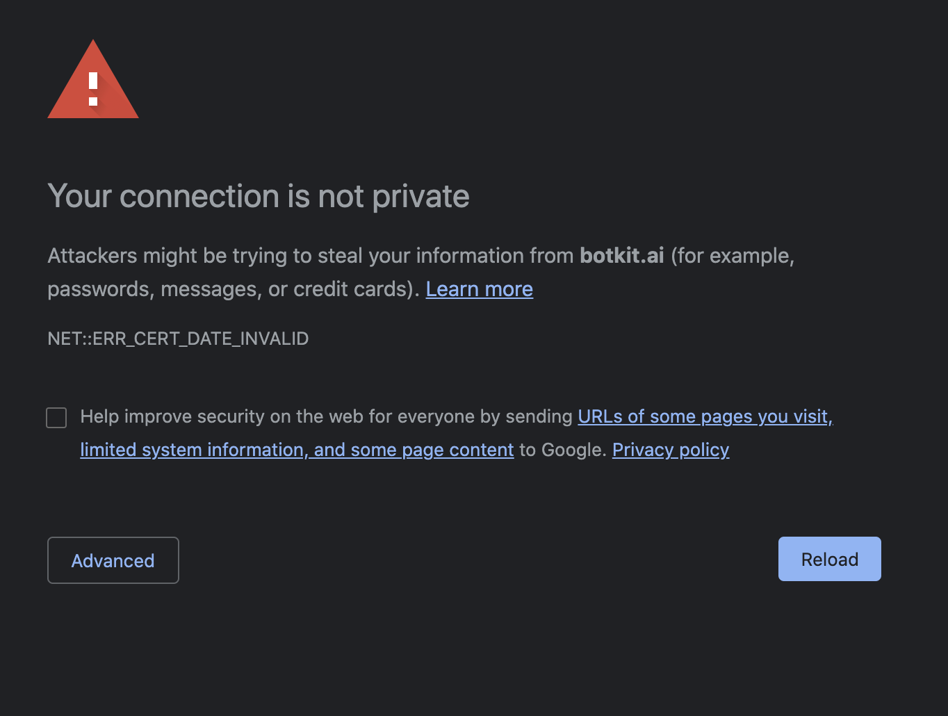 Website Certificate Expired · Issue #2061 · howdyai/botkit · GitHub