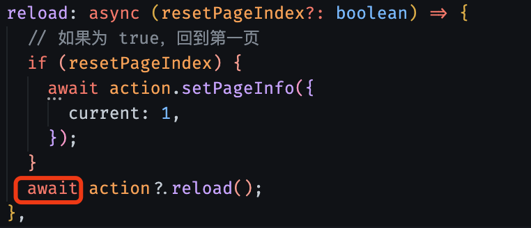 🐛[BUG] ProTable actionRef 的 reload 丢失了 promise · Issue #5845 · ant-design/pro-components · GitHub