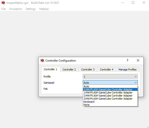 Mayflash GC Controller Adapter not working with m64p · Issue #164 · simple64/simple64 · GitHub