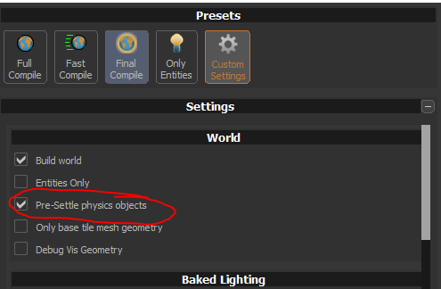 Map Compile "Pre-Settle physics objects" Doesn't Respect Prop's "Static" property · Issue #1746 ...
