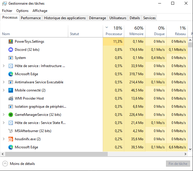 Abnormal CPU usage and impossibility to open settings · Issue #21678 · microsoft/PowerToys · GitHub