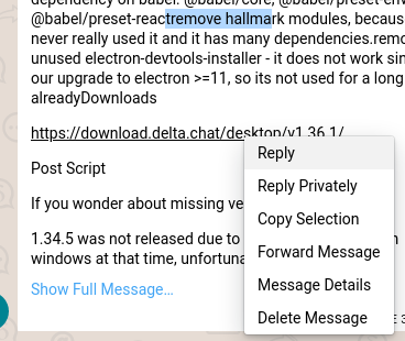 Can't "copy link" if some other text in the chat is selected · Issue #3184 · deltachat/deltachat ...