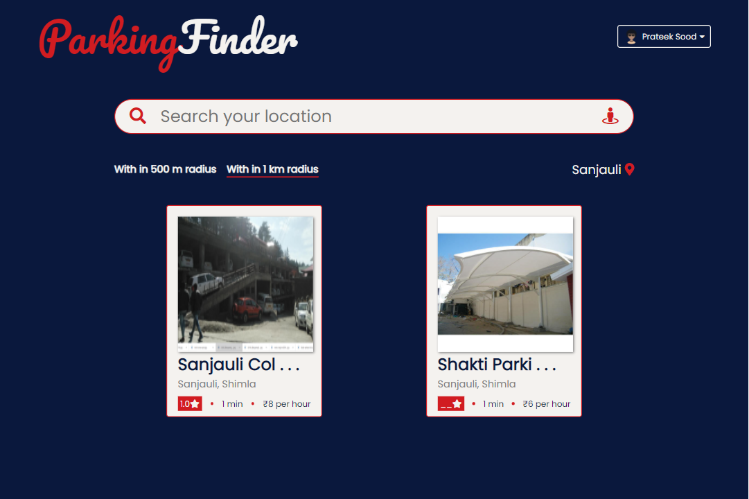 GitHub - prateeksood/parking-finder