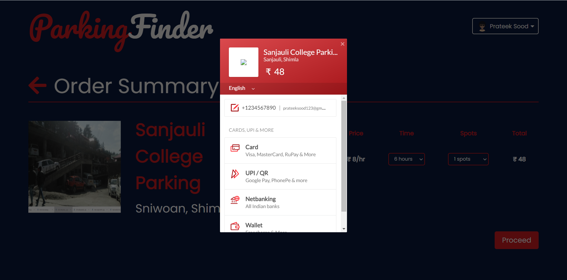 GitHub - prateeksood/parking-finder