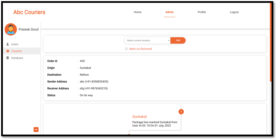 GitHub - prateeksood/courier-tracker