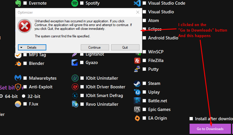 2 Issues in "Common Apps" tab · Issue #19 · hellzerg/optimizer · GitHub