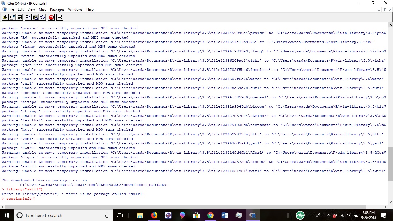 R Package Swirl: Error in library("swirl") : there is no package called ‘swirl’ · Issue #708 ...