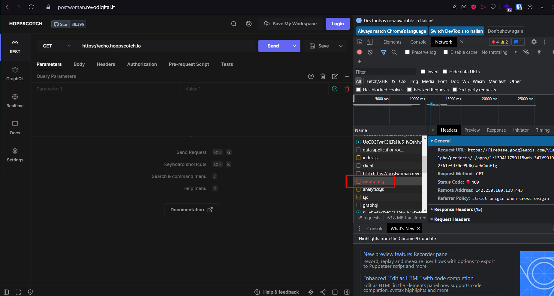 [bug]: Firebase requests return 400 · Issue #2151 · hoppscotch/hoppscotch · GitHub