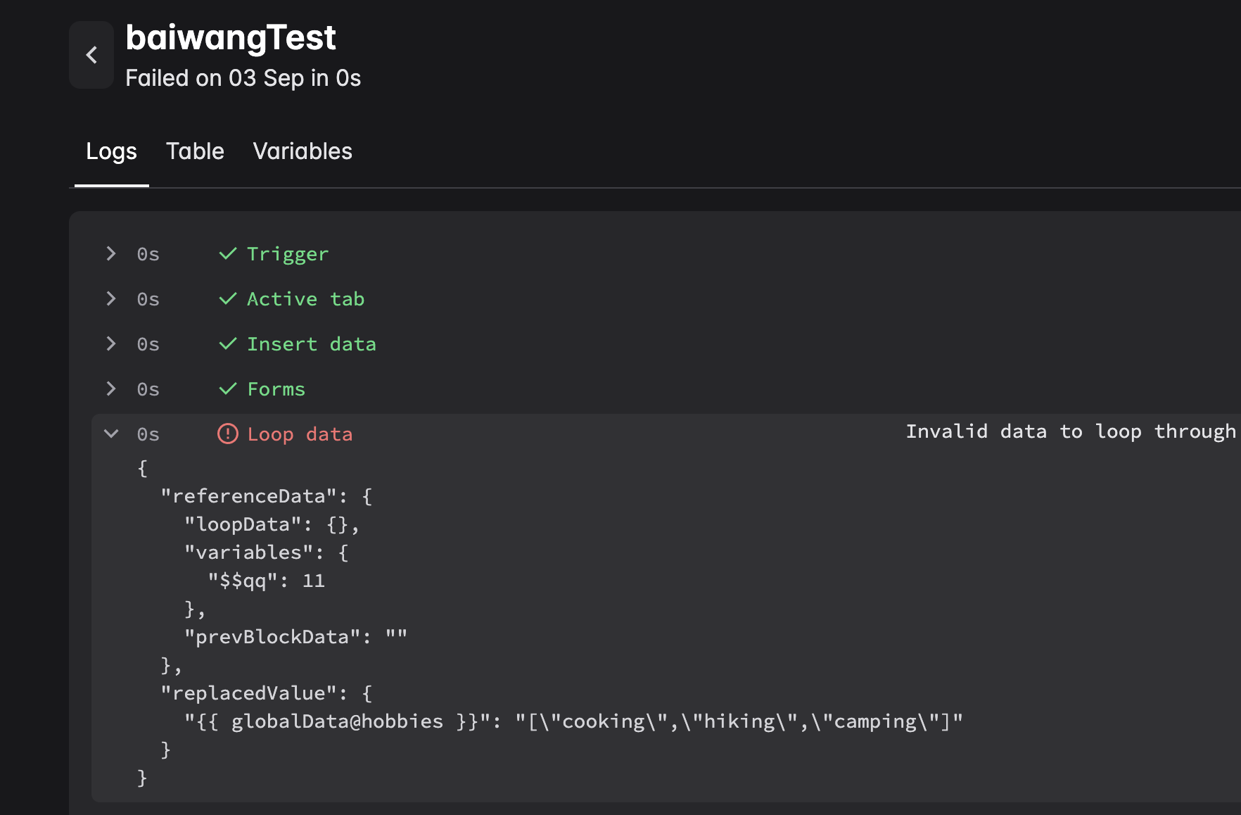 Loop data: how to loop arrays in GlobalData · Issue #760 · AutomaApp/automa · GitHub