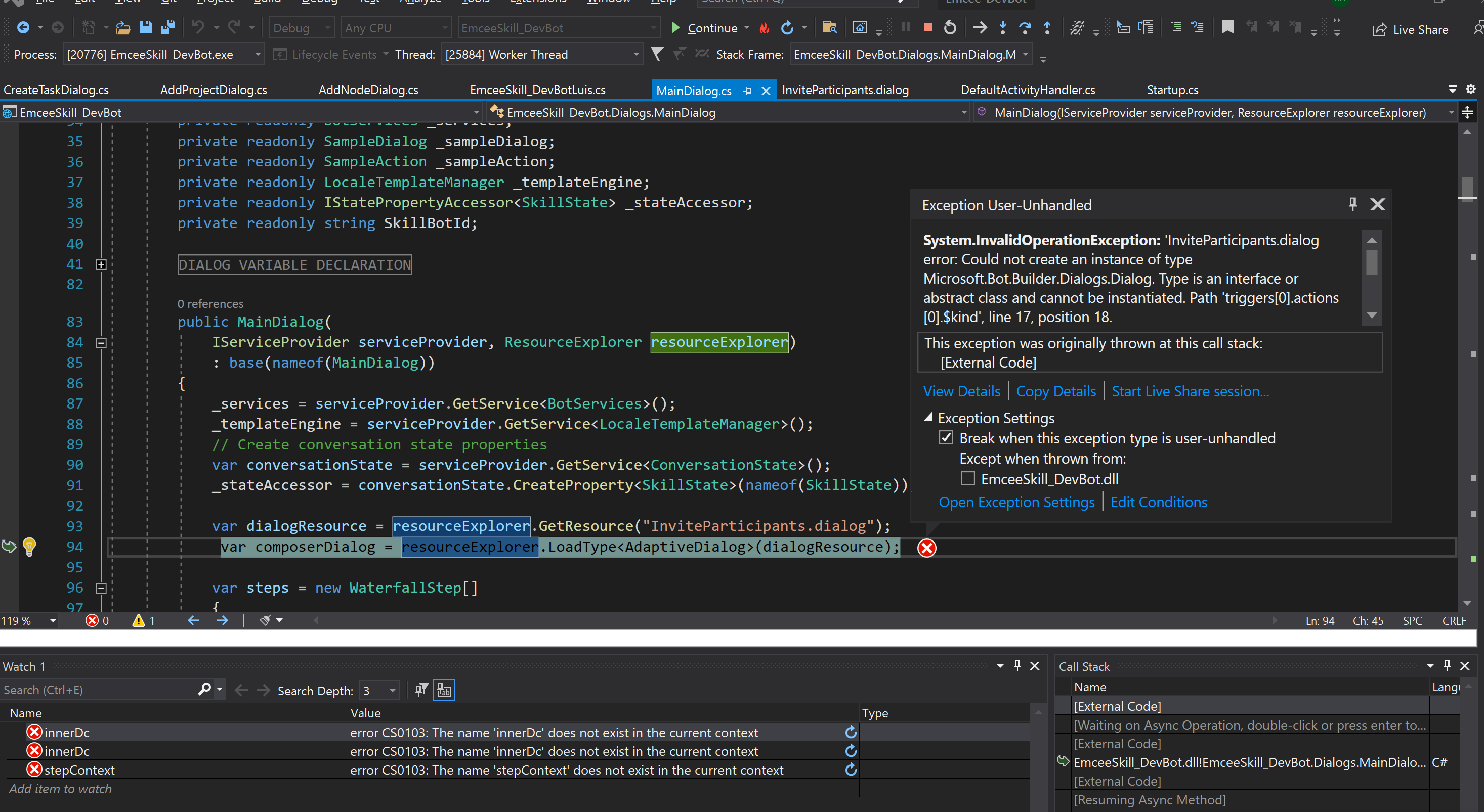 Integrating Composer Dialogs Using Adaptive Dialogs · Issue 3693 9527