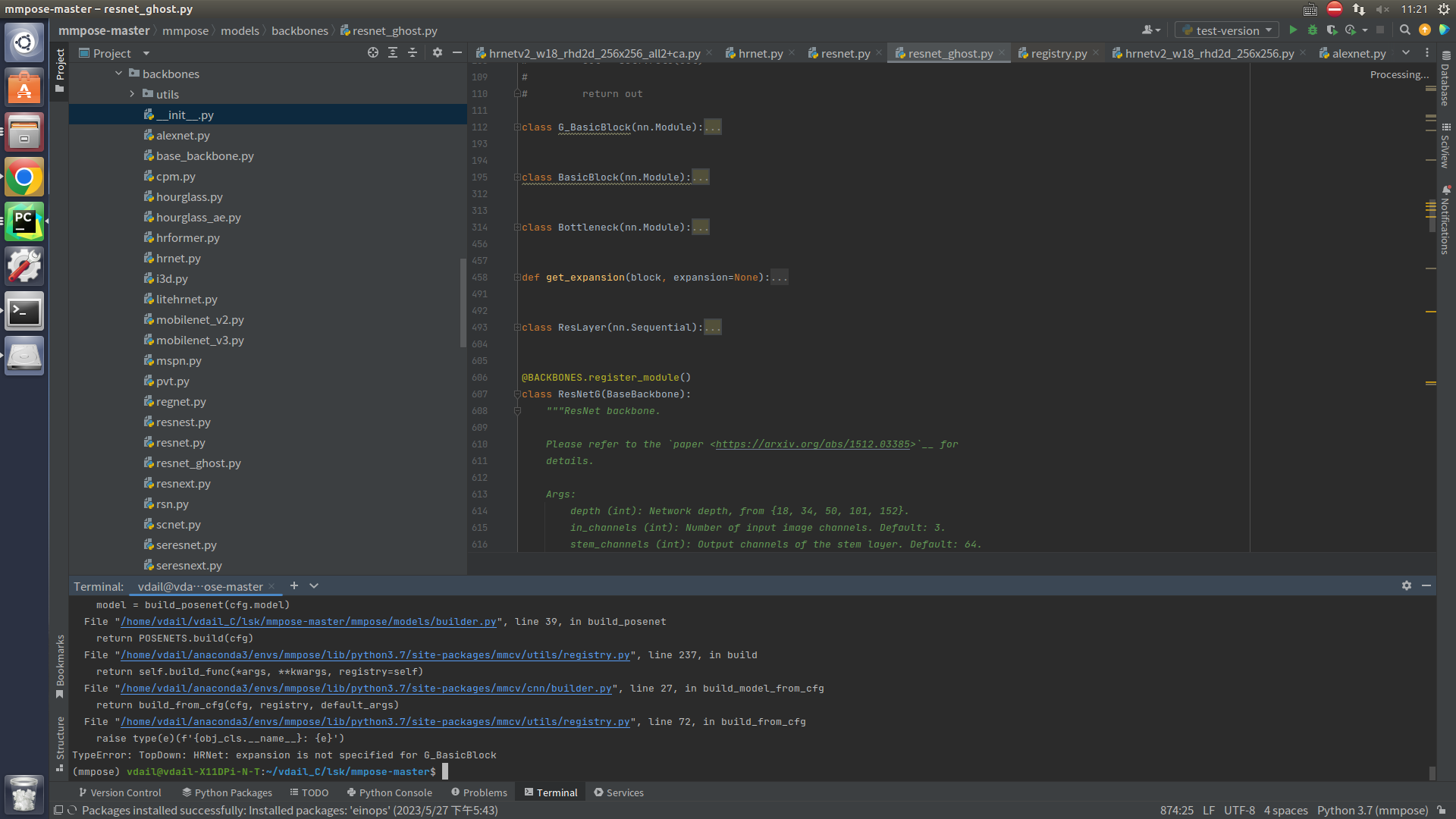 Modify the backbone HRNET · Issue #2398 · open-mmlab/mmpose · GitHub