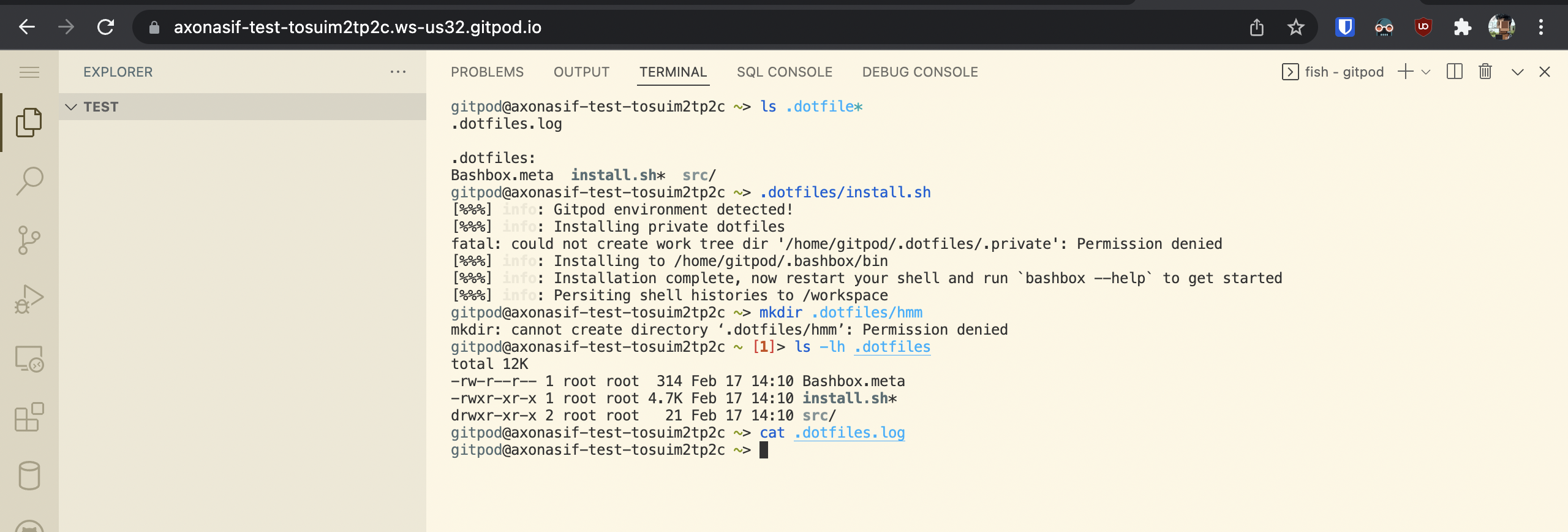 Dotfiles are not being executed or installed · Issue #8281 · gitpod-io/gitpod · GitHub