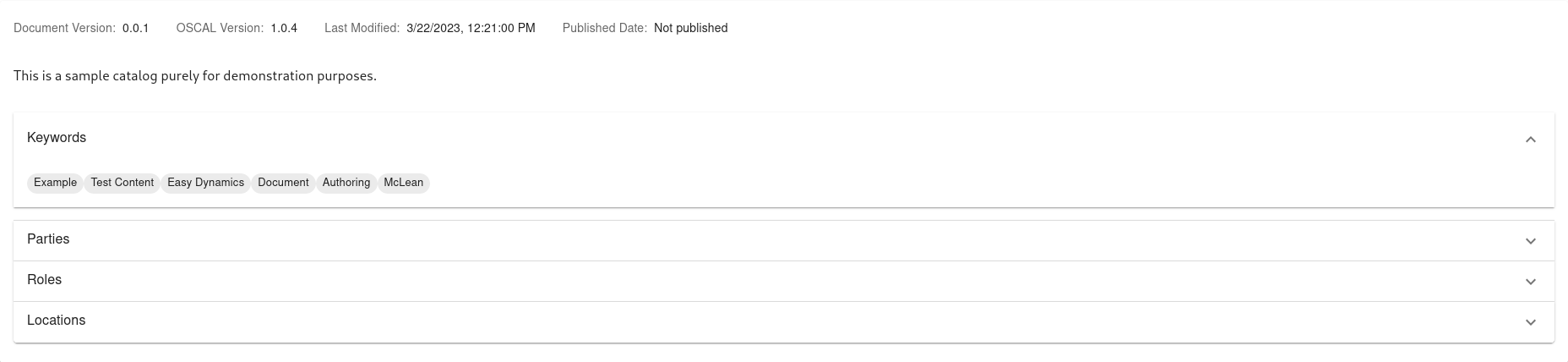 Support viewing the metadata keywords property · Issue #707 · EasyDynamics/oscal-react-library ...