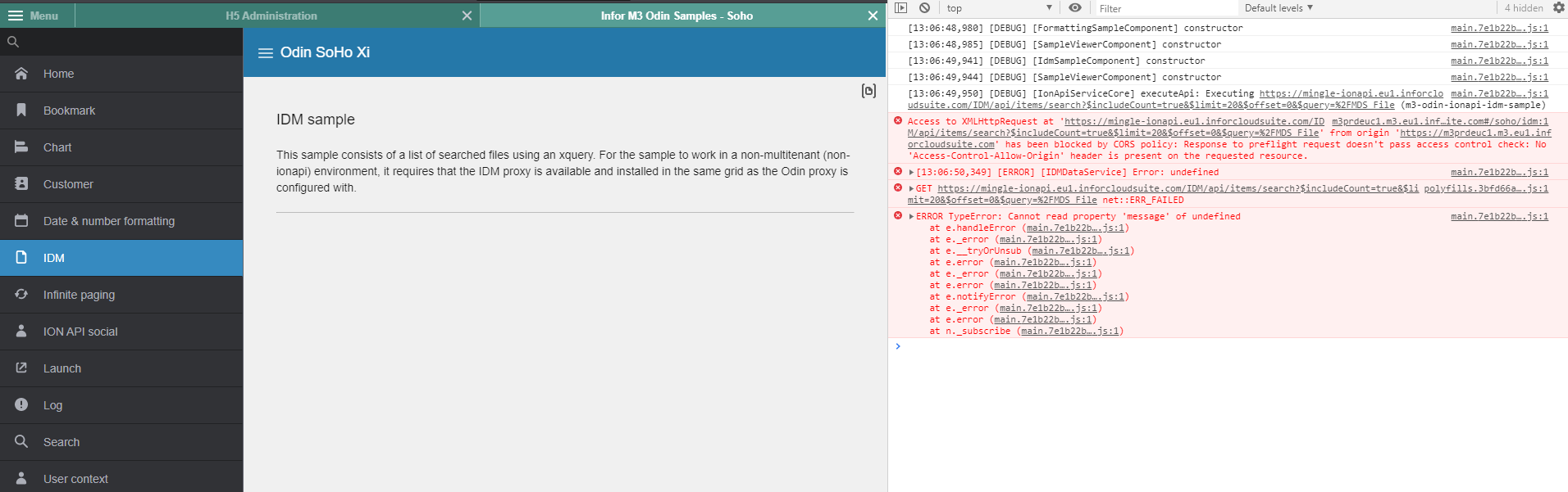 Cors Error For Ionapi In The Sample App · Issue 42 · Infor Cloudm3 H5 Sdk · Github