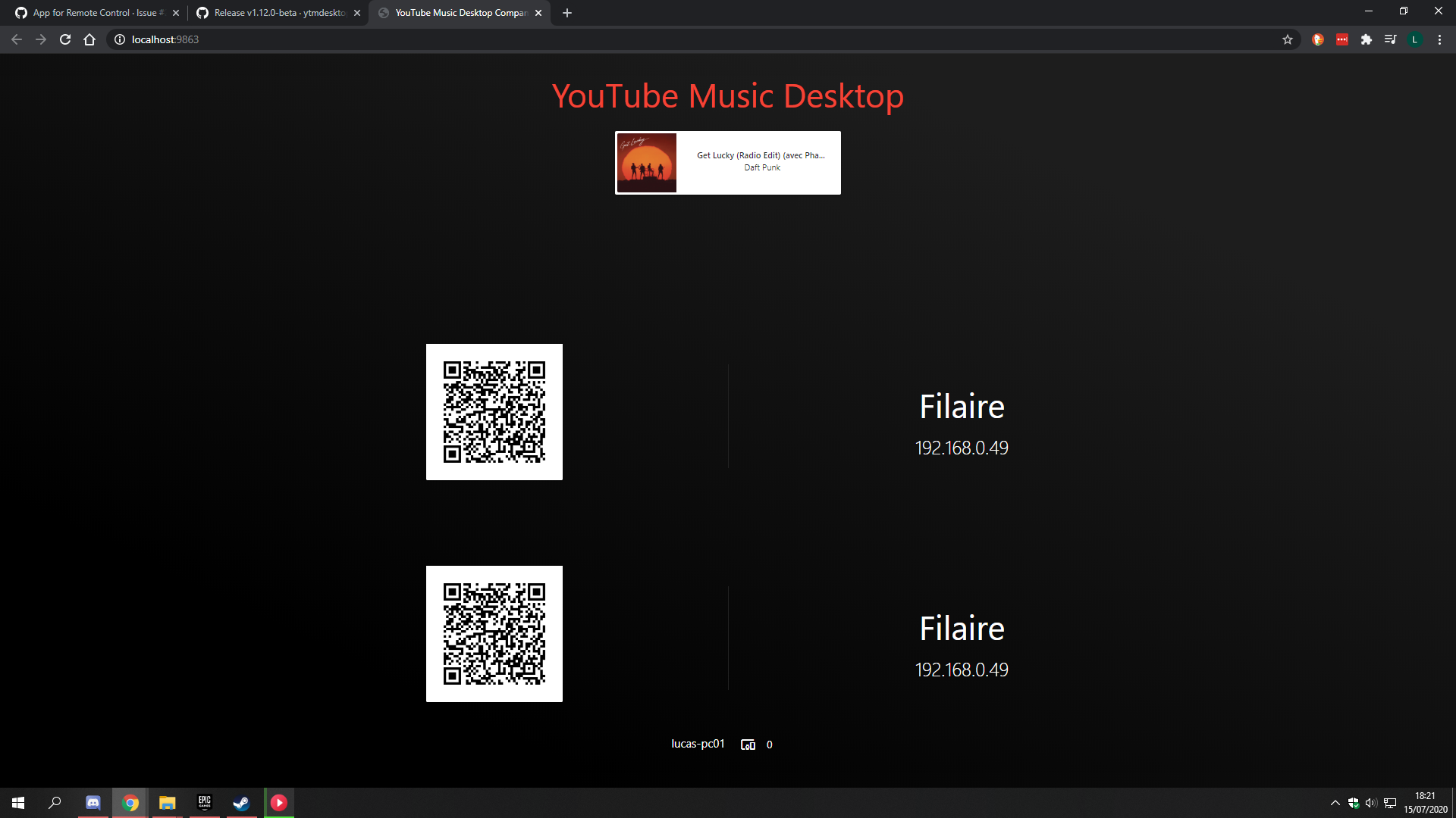 App for Remote Control · Issue #253 · ytmdesktop/ytmdesktop · GitHub