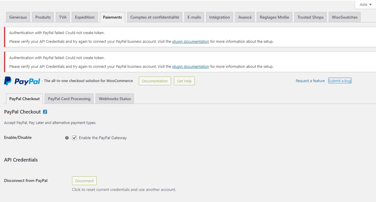 Account doesn't connect, token issue · Issue #859 · woocommerce/woocommerce-paypal-payments · GitHub