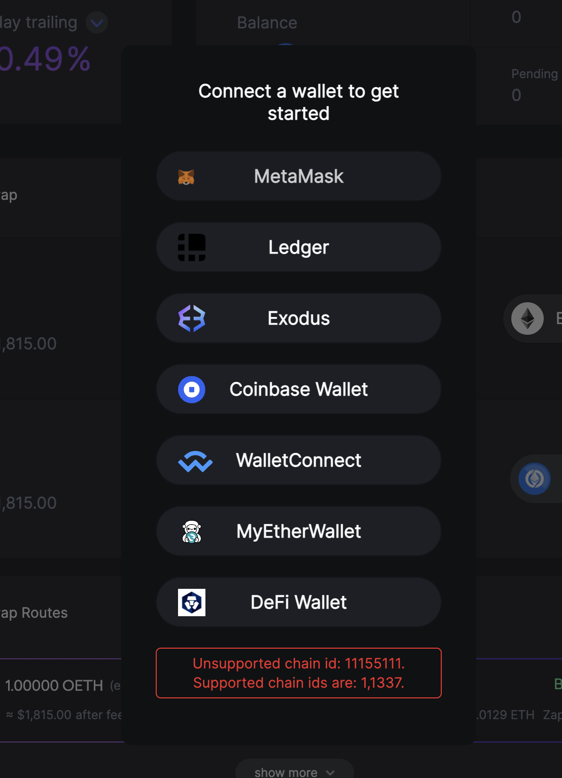 Unsupported Chain Message · Issue 1509 · Originprotocolorigin Dollar · Github 