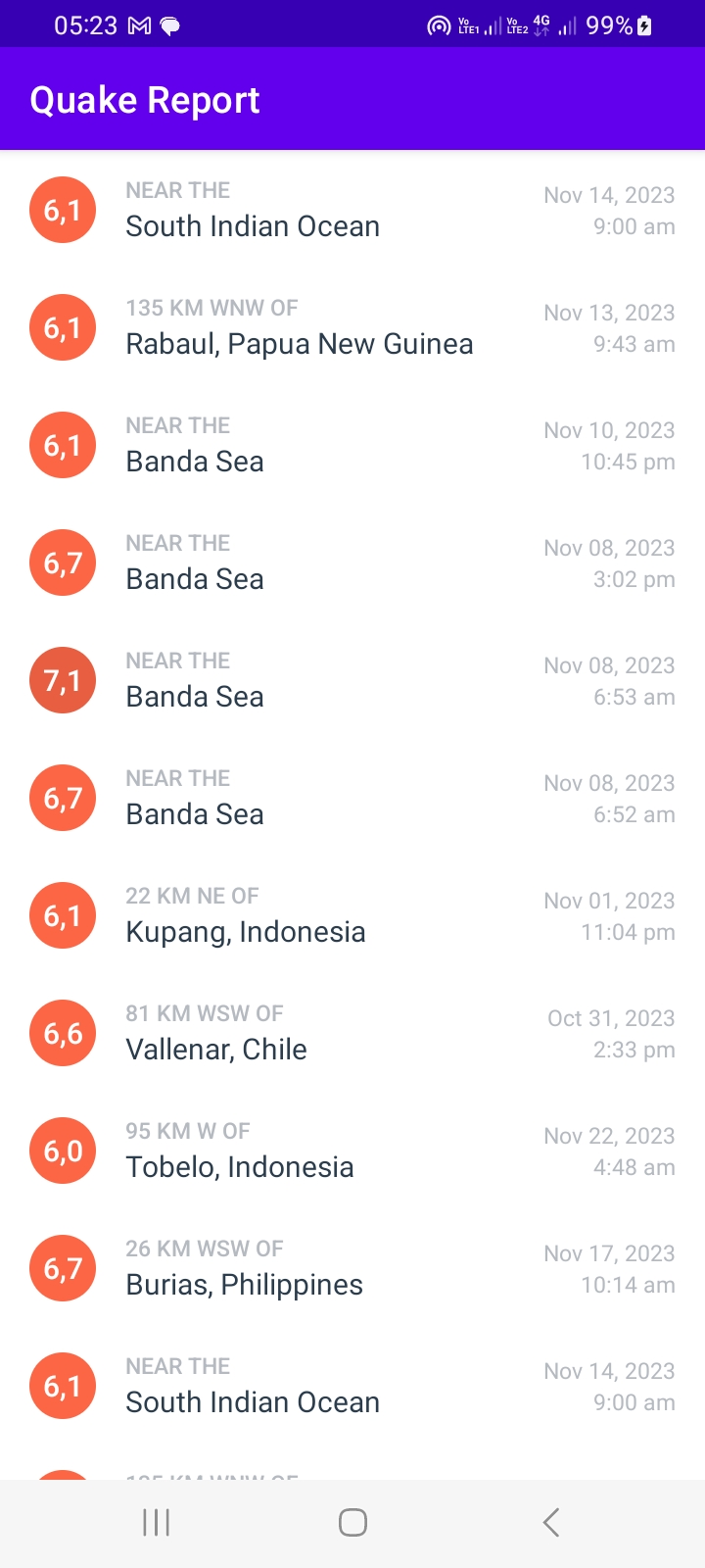 Github Thapscoding Earthquakereport