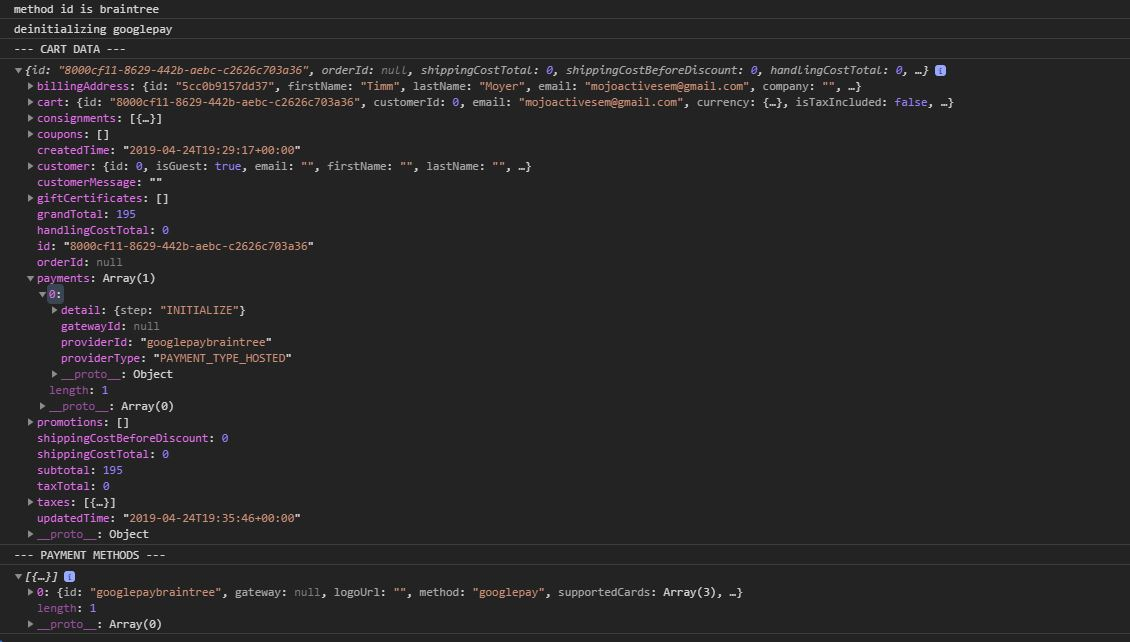 deinitializePayment issue with google pay. · Issue #526 · bigcommerce/checkout-sdk-js · GitHub