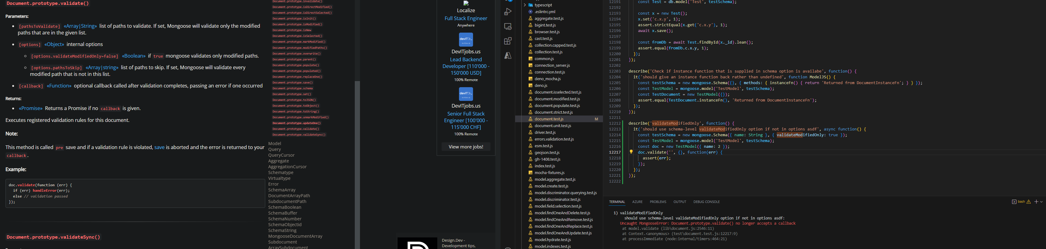 Docs Update Validation Description · Issue 13501 · Automattic Mongoose · Github