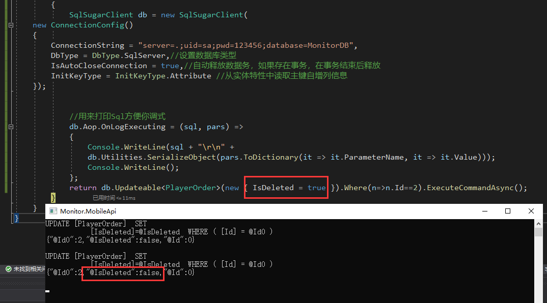更新匿名对象 如果字段类型为bool时失败 · Issue #673 · DotNetNext/SqlSugar · GitHub