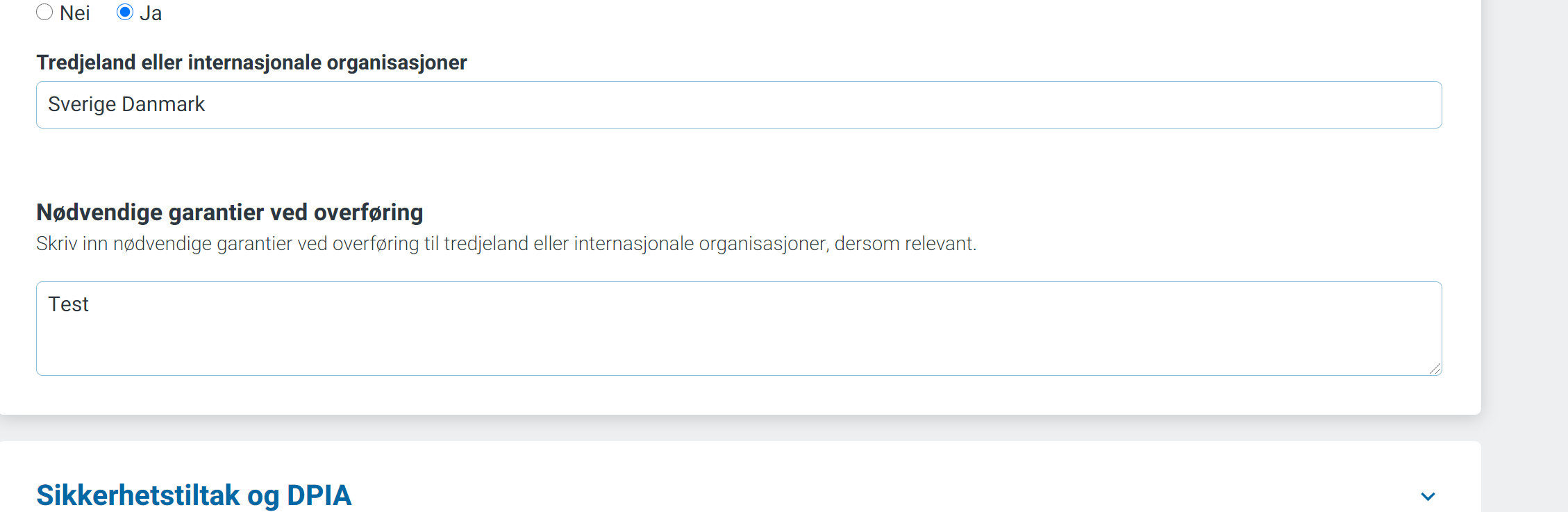 Hjelpetekster + oppdatert frontend for Tredjeland og garantifelt ...