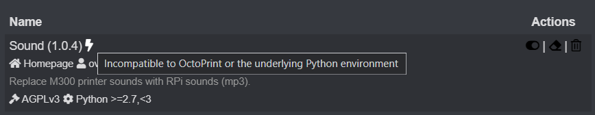 Python 3.7 · Issue #4 · MoonshineSG/OctoPrint-Sound · GitHub