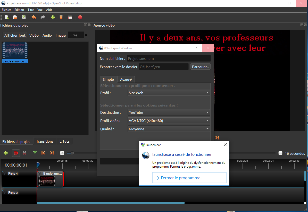 Exportation Bug · Issue 1607 · Openshot Openshot Qt · Github