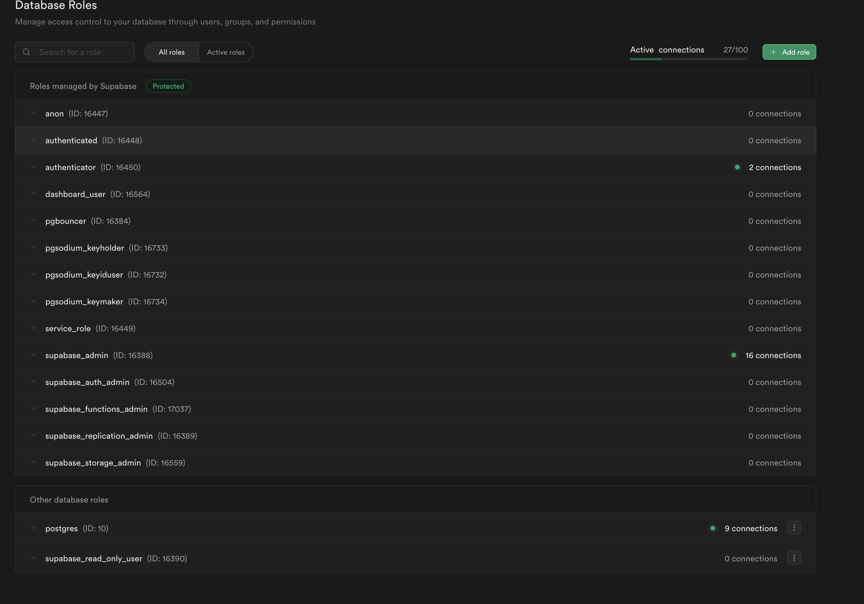 In studio 20231114-1442e42, RLS and Database Roles are not being displayed. · Issue #19121 ...