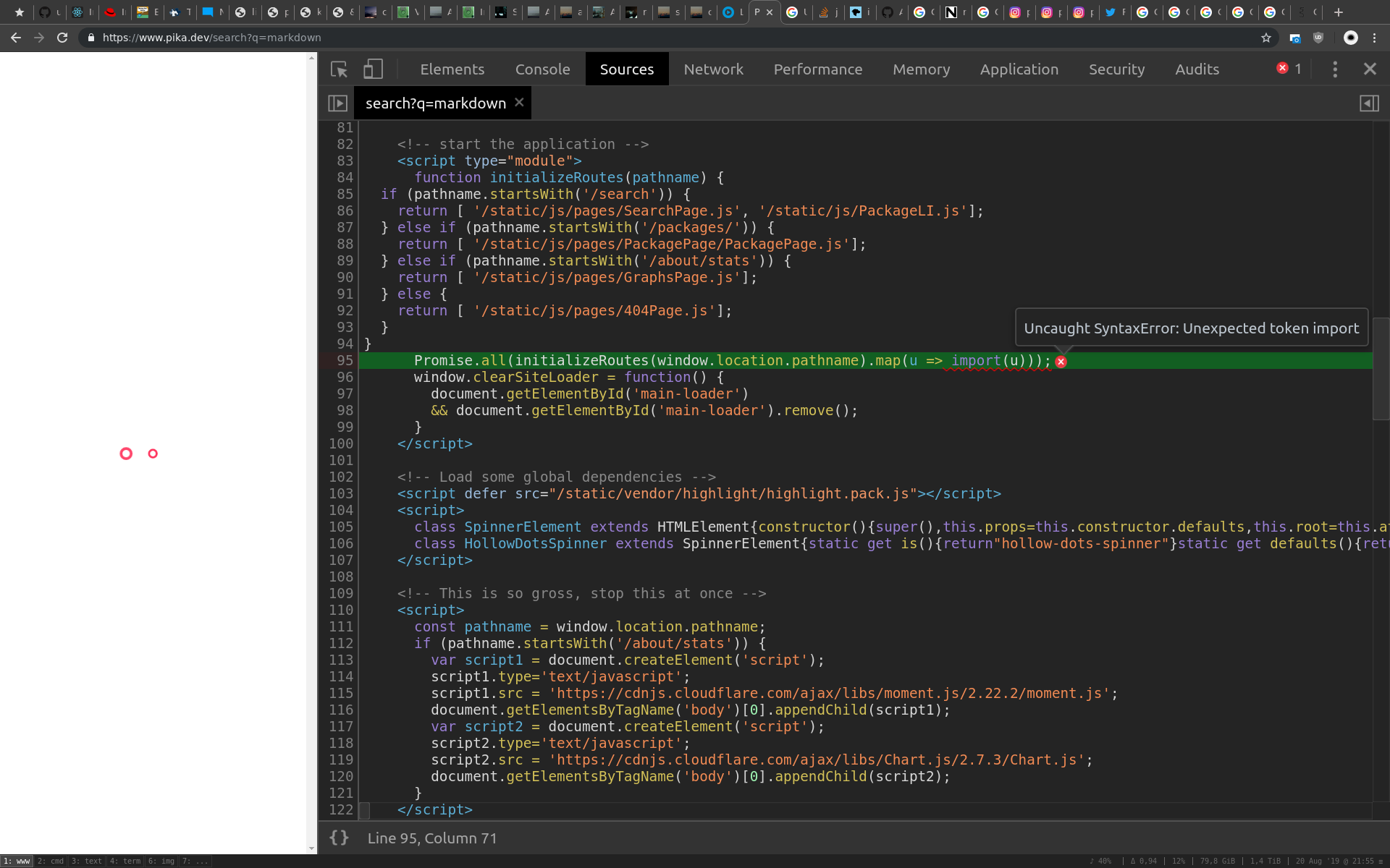 [pika.dev website] search doesn't work in chrome · Issue #88 · FredKSchott/snowpack · GitHub