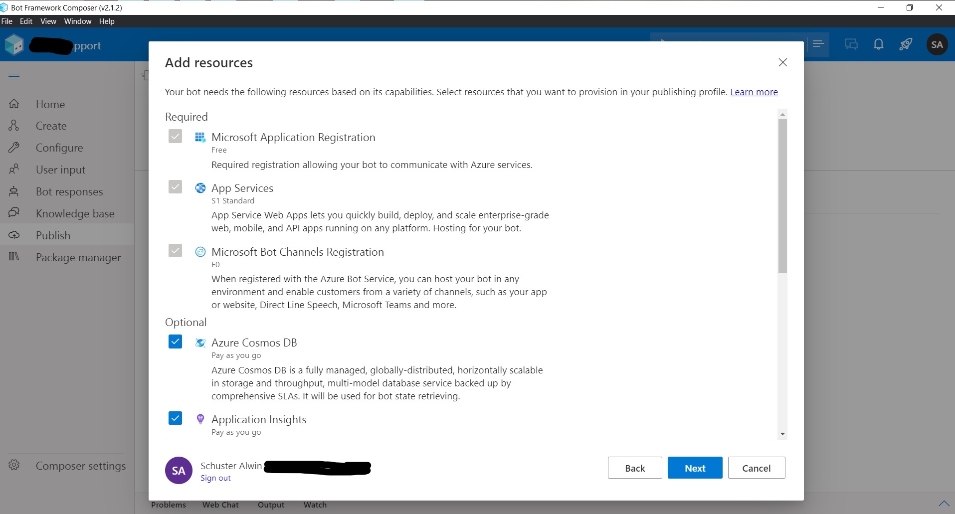 Cannot publish bot with new Custom Question Answering Recognizer component using Bot Composer ...