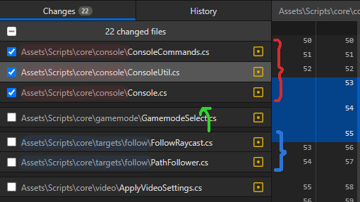 Sort changes by modification (edit, add,and delete), alphabetically or ...