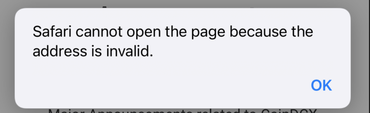 "Safari cannot open the page because the address is invalid" flutter ...