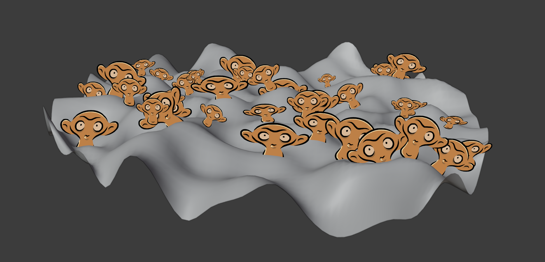 LIVENODING Monkey Stampede On Surface Using Geometry Nodes Raycast · Issue #1105 · enzyme69 ...
