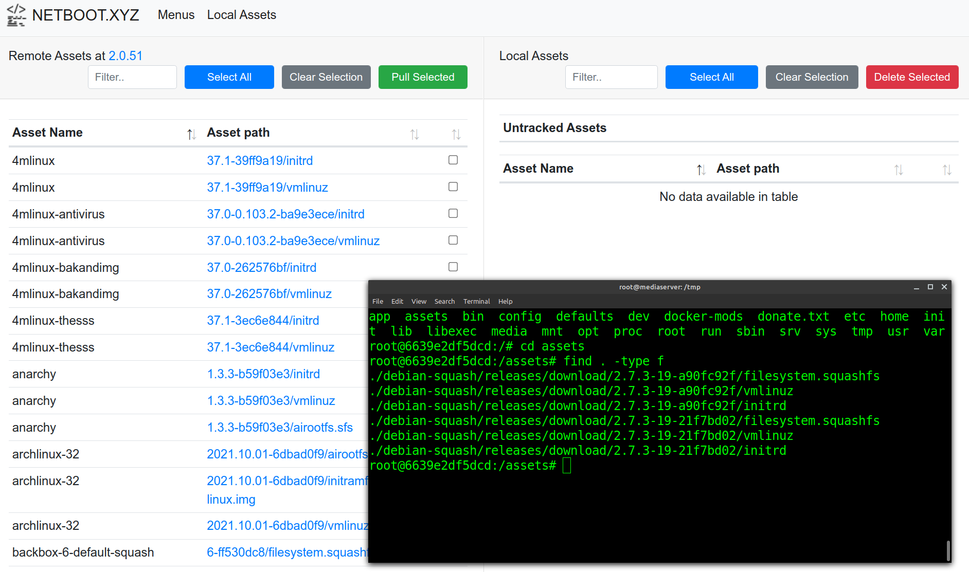 Assets are not populating. · Issue #1042 · netbootxyz/netboot.xyz · GitHub