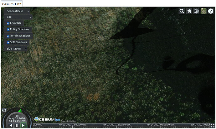 Shadows do not consider terrain that is outside of the rendered scene ...