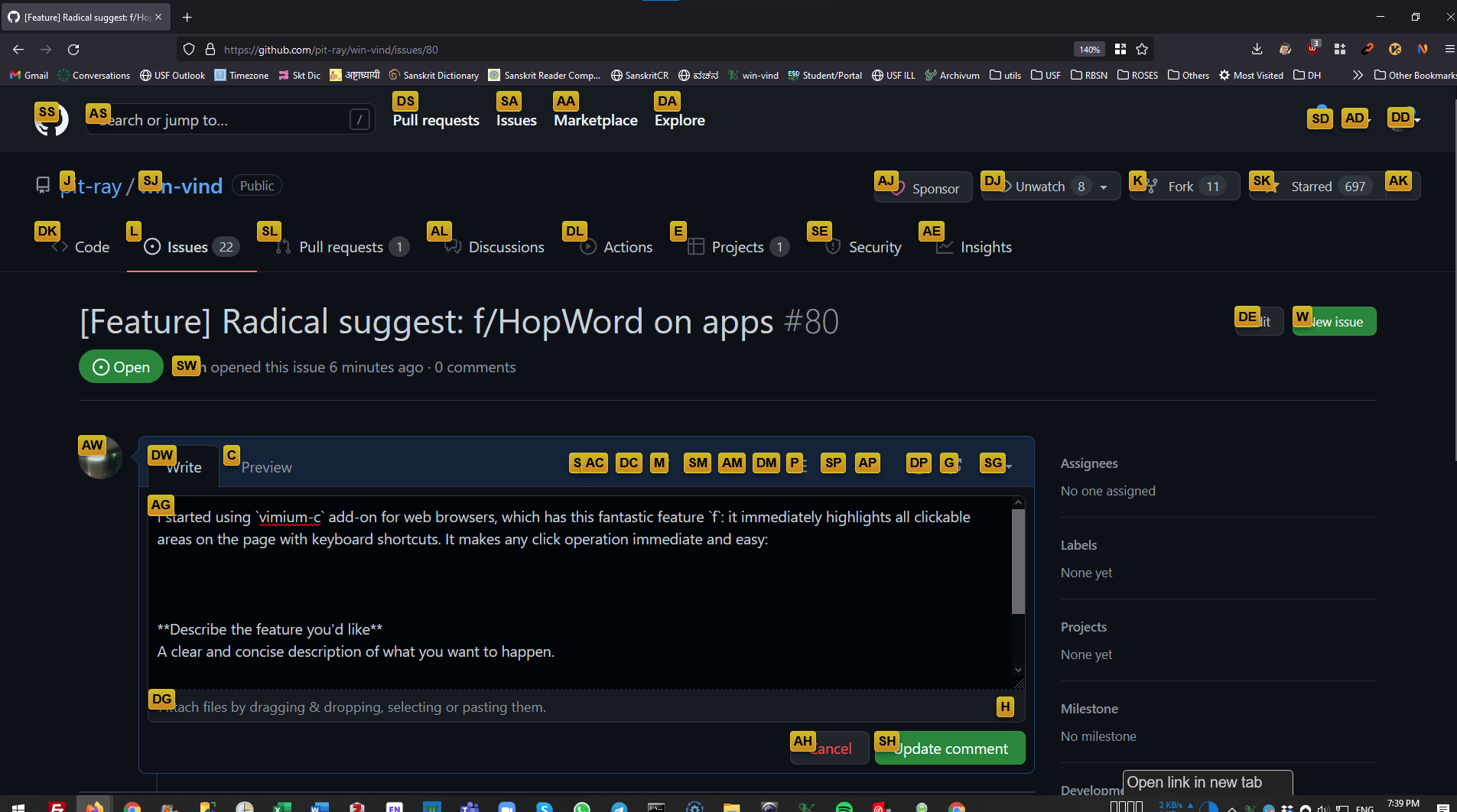 [Feature] Radical suggest: f/HopWord on apps · Issue #80 · pit-ray/win-vind · GitHub