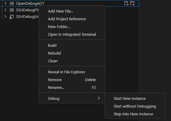 Debug context menu · Issue #526 · microsoft/vscode-dotnettools · GitHub