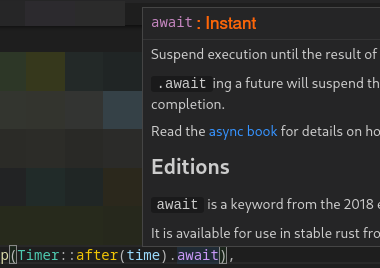 Add Return Type Tooltip For .await · Issue #11359 · rust-lang/rust-analyzer · GitHub