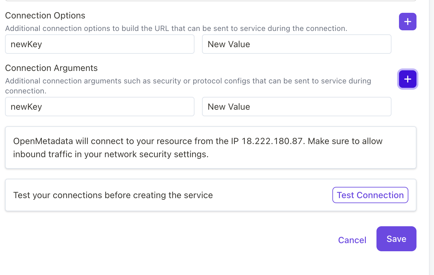 UI: Delete button not visible for connection options and connection arguments · Issue #9137 ...
