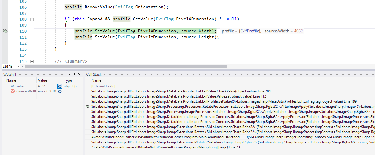 "Value should be an unsigned short" exception on image with EXIF rotate. · Issue #423 ...