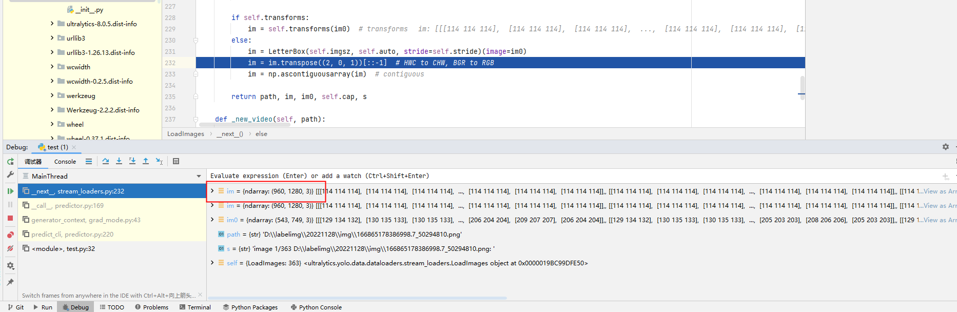 yolov8x6 model detect task runtime error on python code, but run normally on cli · Issue #388 ...