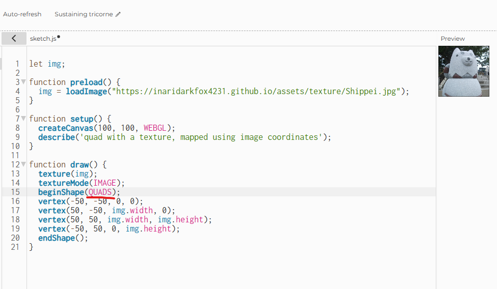 Second textureMode() example stopped working · Issue #6365 · processing/p5.js · GitHub