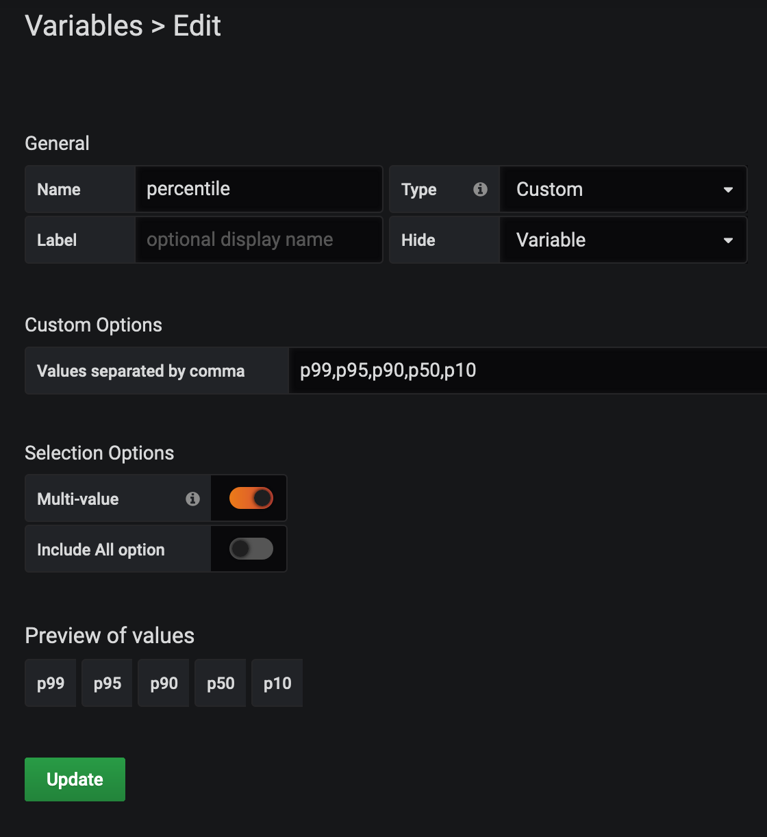 "CloudWatch templating error" when using Multi template variables in statistics field · Issue ...